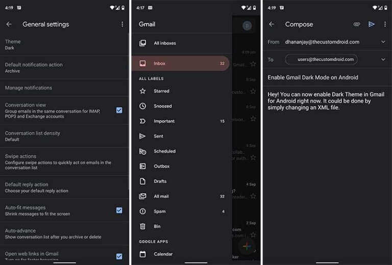 How to Force-Enable Gmail Dark Theme on Android [Updated]